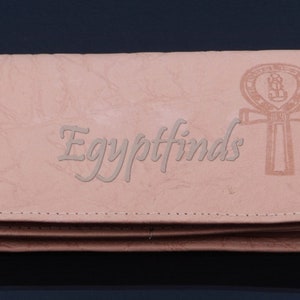 Egyptian Hand Made Genuine Leather Ankh Life Key Women's Wallet Purse ...