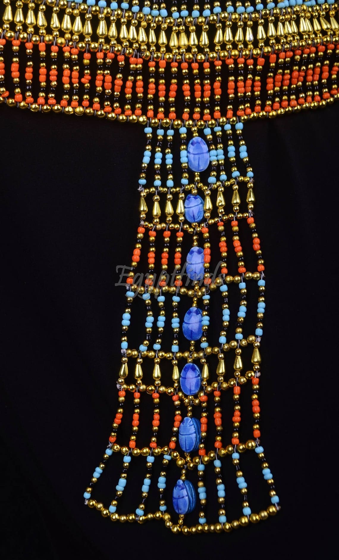 Egyptian Cleopatra Beaded Necklace and Belt Costume Set - Etsy