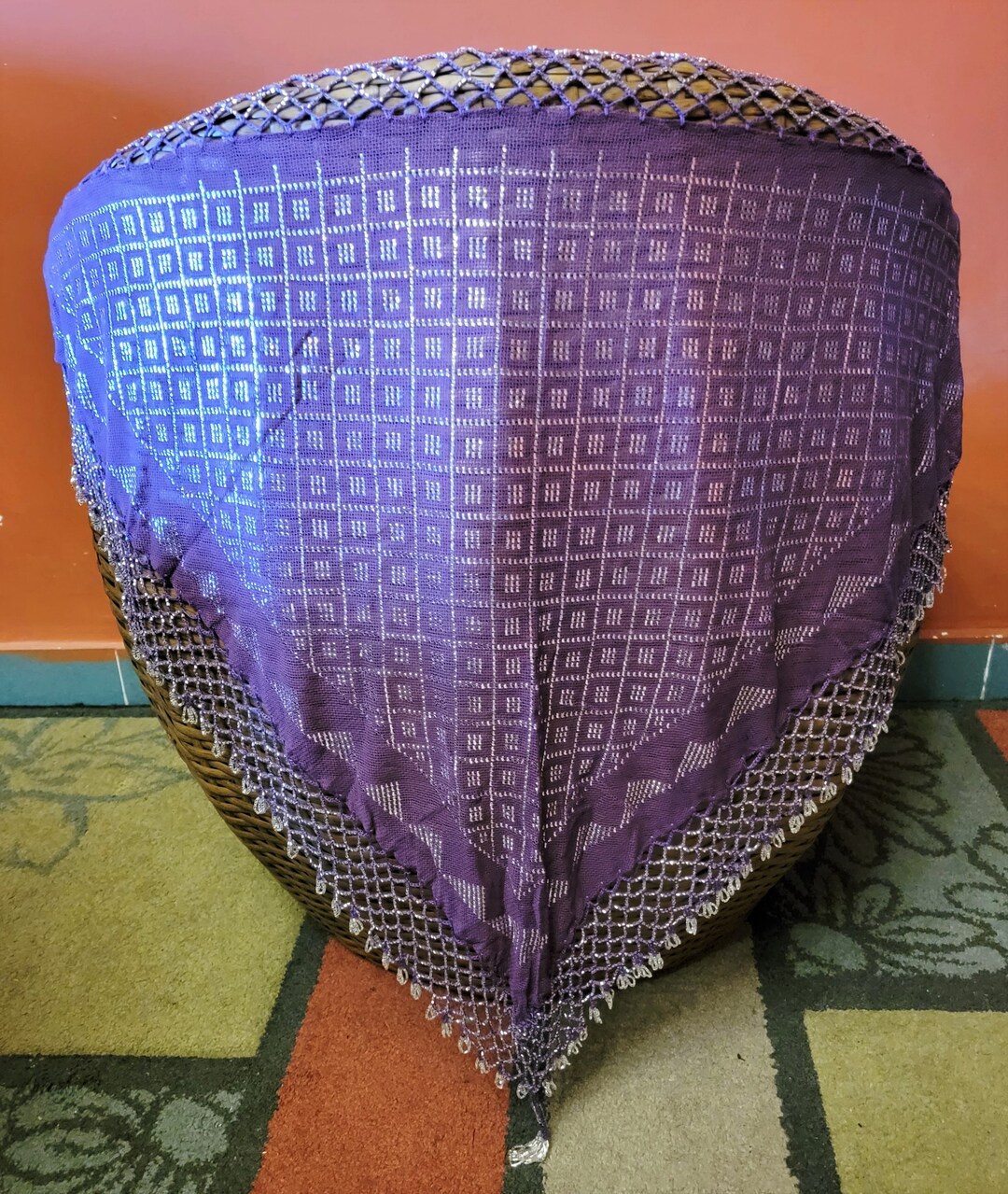 Amazing Egyptian Assiut Assuit Tulle Purple Silver Belly Dance ...