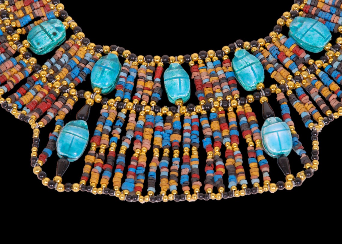 Beautiful Egyptian Hand Made 13 Scarabs Mummy Bead Cleopatra | Etsy