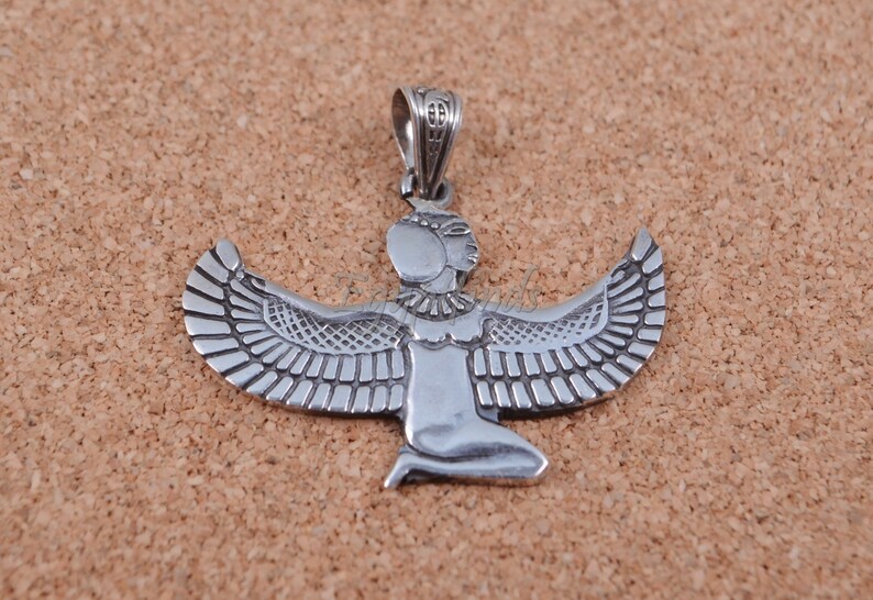 Egyptian Sterling Silver Oxidized Isis With Hieroglyphics - Etsy