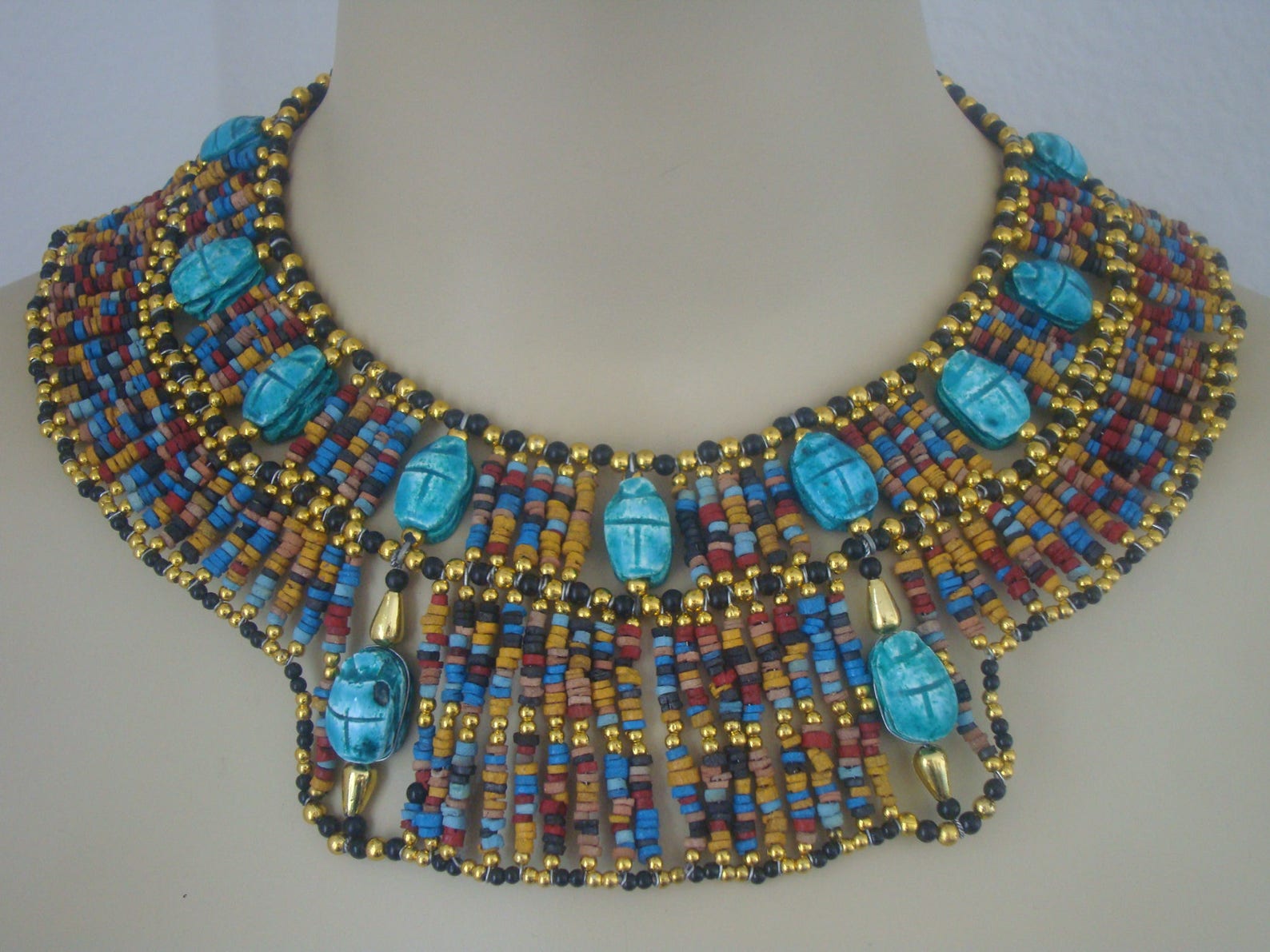 Beautiful Egyptian Hand Made 13 Scarabs Mummy Bead Cleopatra | Etsy