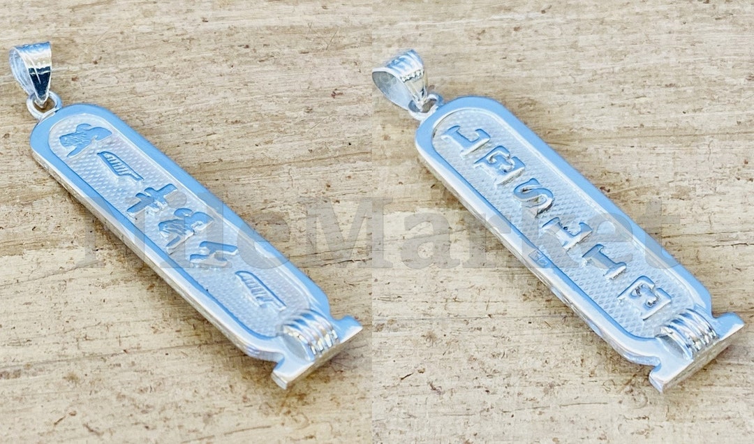 Egypt Custom Silver Double Sided Cartouche Pendant (get a Name on Each ...