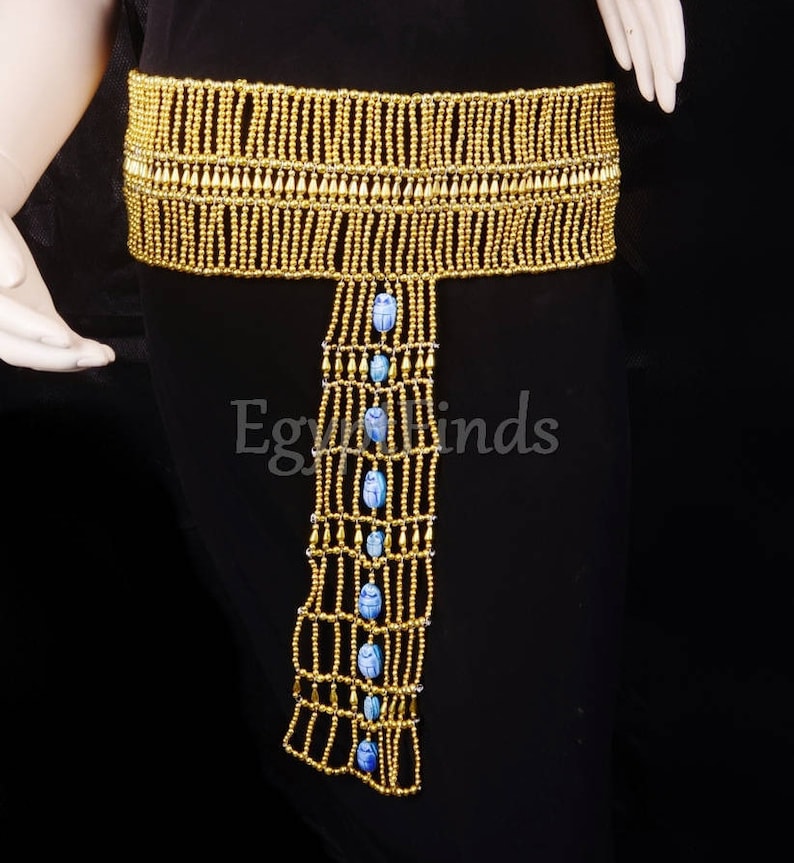 Beautiful Egyptian Golden Scarab Beaded Cleopatra Belt - Etsy