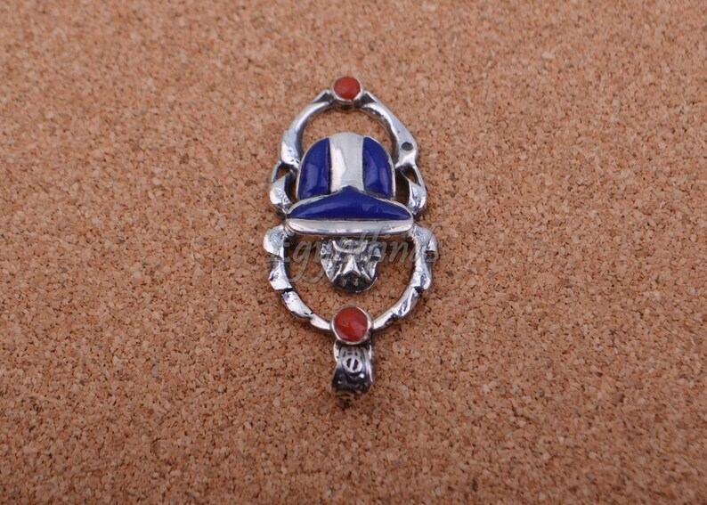 Unique Egyptian Hand Made Sterling Silver Inlaid Scarab Charm | Etsy