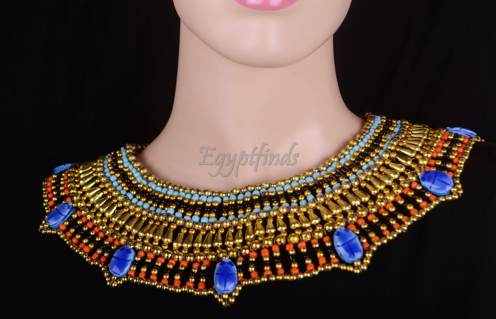 Egyptian Cleopatra Beaded Necklace and Belt Costume Set - Etsy