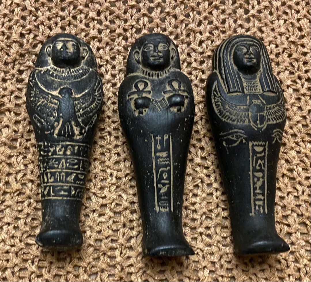 Unique Rare Group of 3 Aswan Clay Pottery Ancient Egyptian Ushabti ...