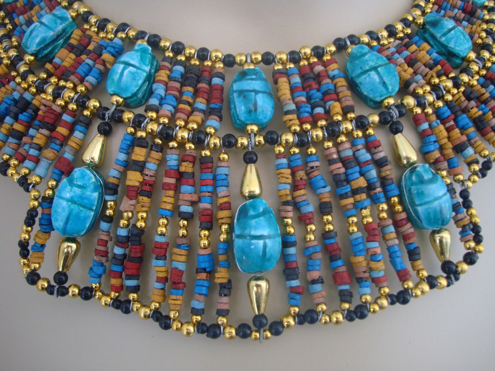 Beautiful Egyptian Hand Made 13 Scarabs Mummy Bead Cleopatra | Etsy