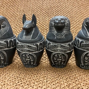 Unique Complete Set of Ancient Egyptian Canopic Jars (hapi-duamutef ...