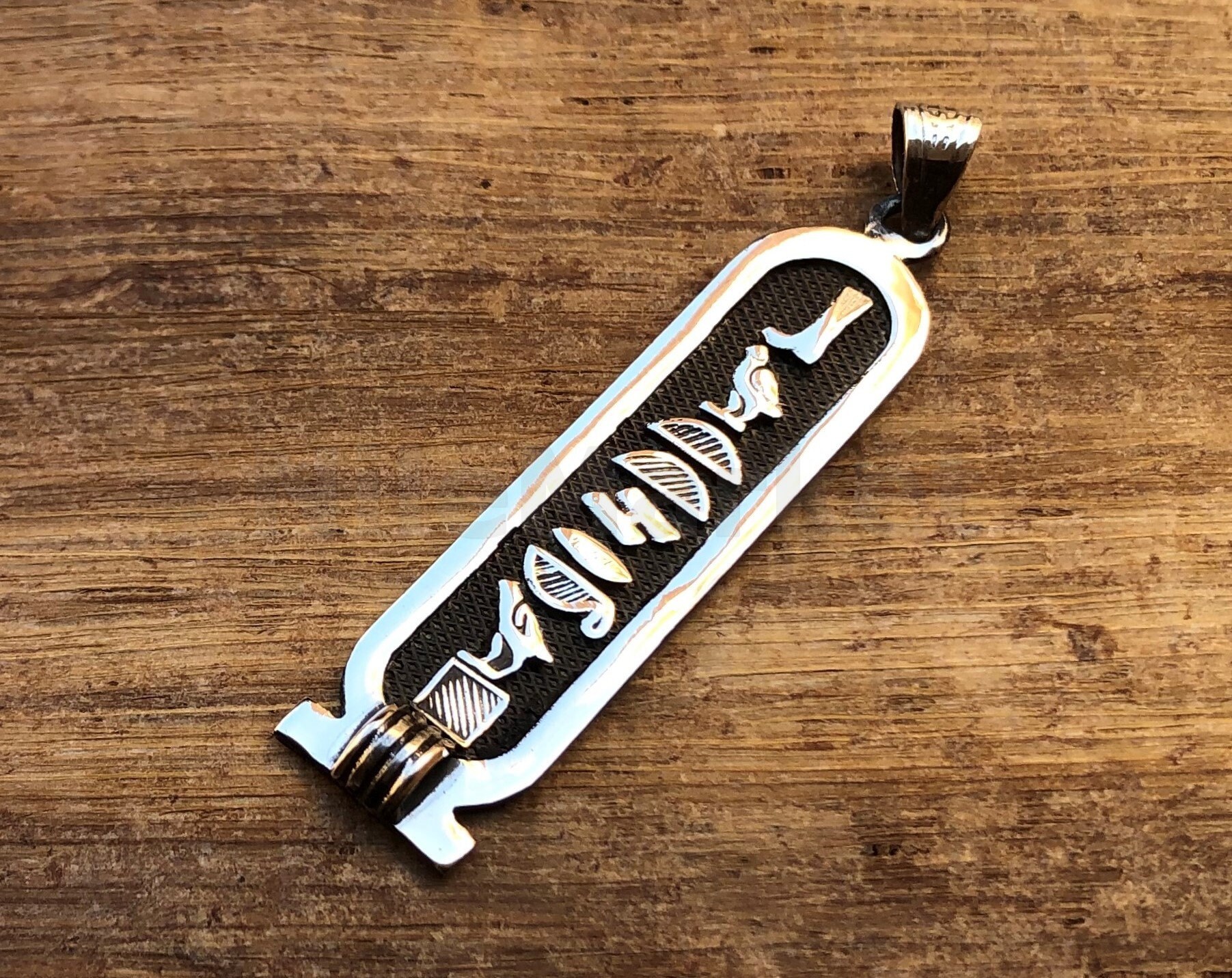 Sterling Silver Customized Personalized Cartouche Pendant Your - Etsy