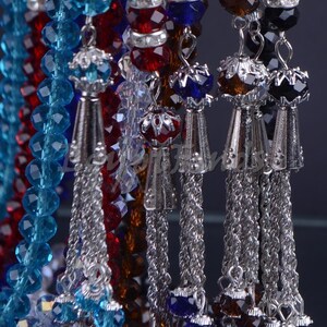 Lot of 6 Islamic Salah Crystal Prayer Beads 99 Misbaha Tasbih Sibha ...