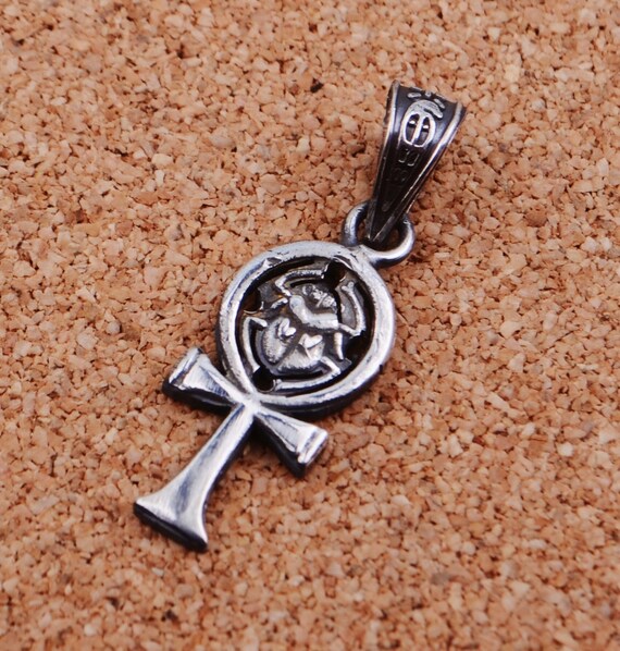 Egyptian Solid Silver Hallmarked Life Key Ankh With Scarab | Etsy