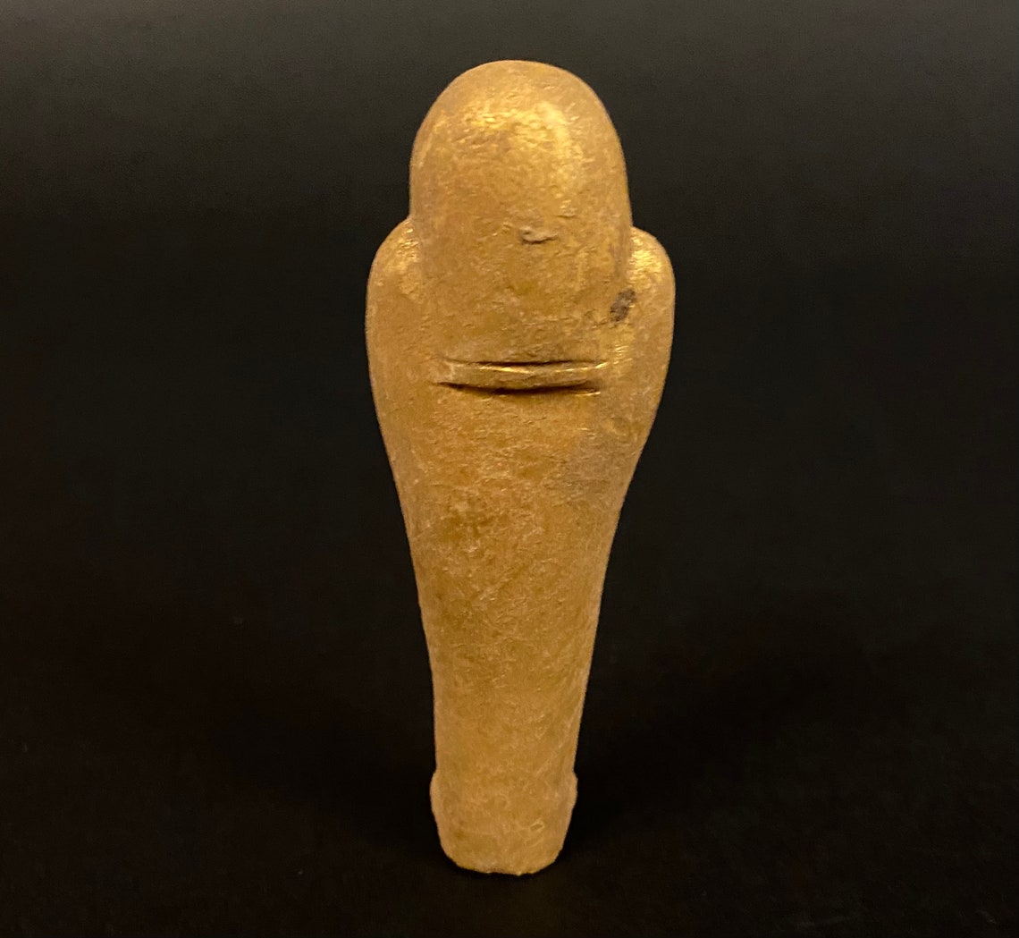 Unique Ancient Egyptian Gilded Ushabti Wearing a Tripartite | Etsy