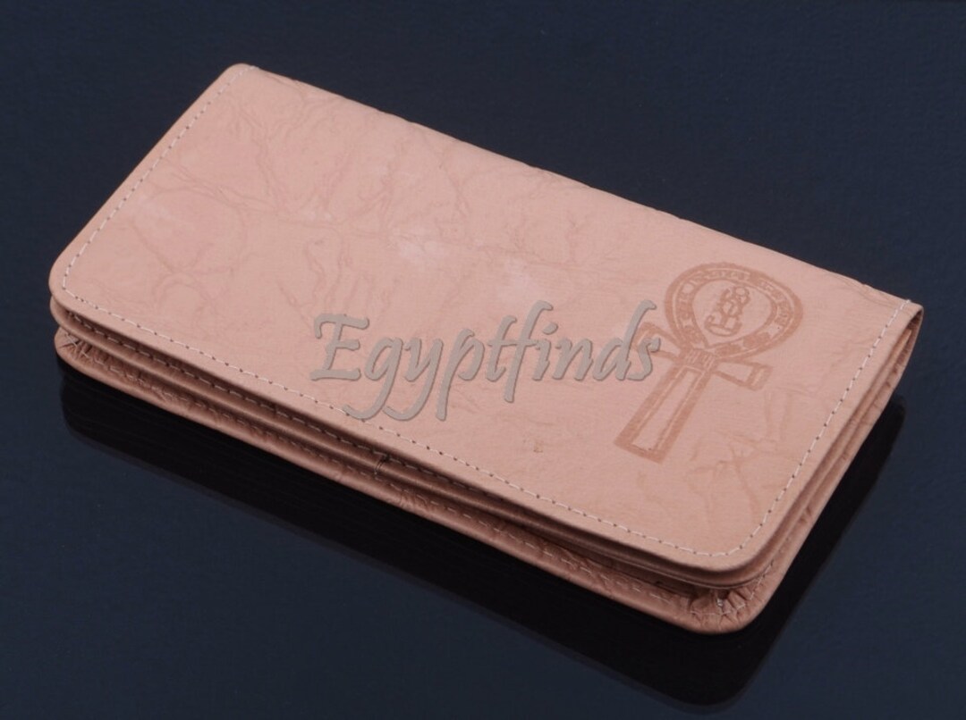Egyptian Hand Made Genuine Leather Ankh Life Key Women's Wallet Purse ...