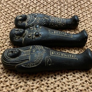 Unique Rare Group of 3 Aswan Clay Pottery Ancient Egyptian Ushabti ...