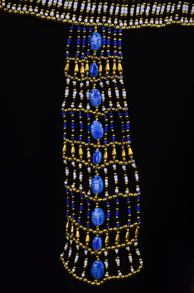 Egyptian Cleopatra Beaded Necklace and Belt Costume Set - Etsy