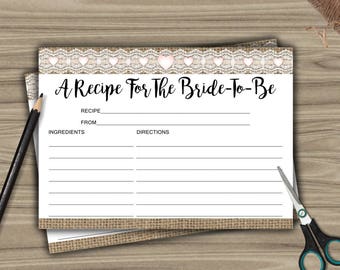 Recipe for the bride | Etsy