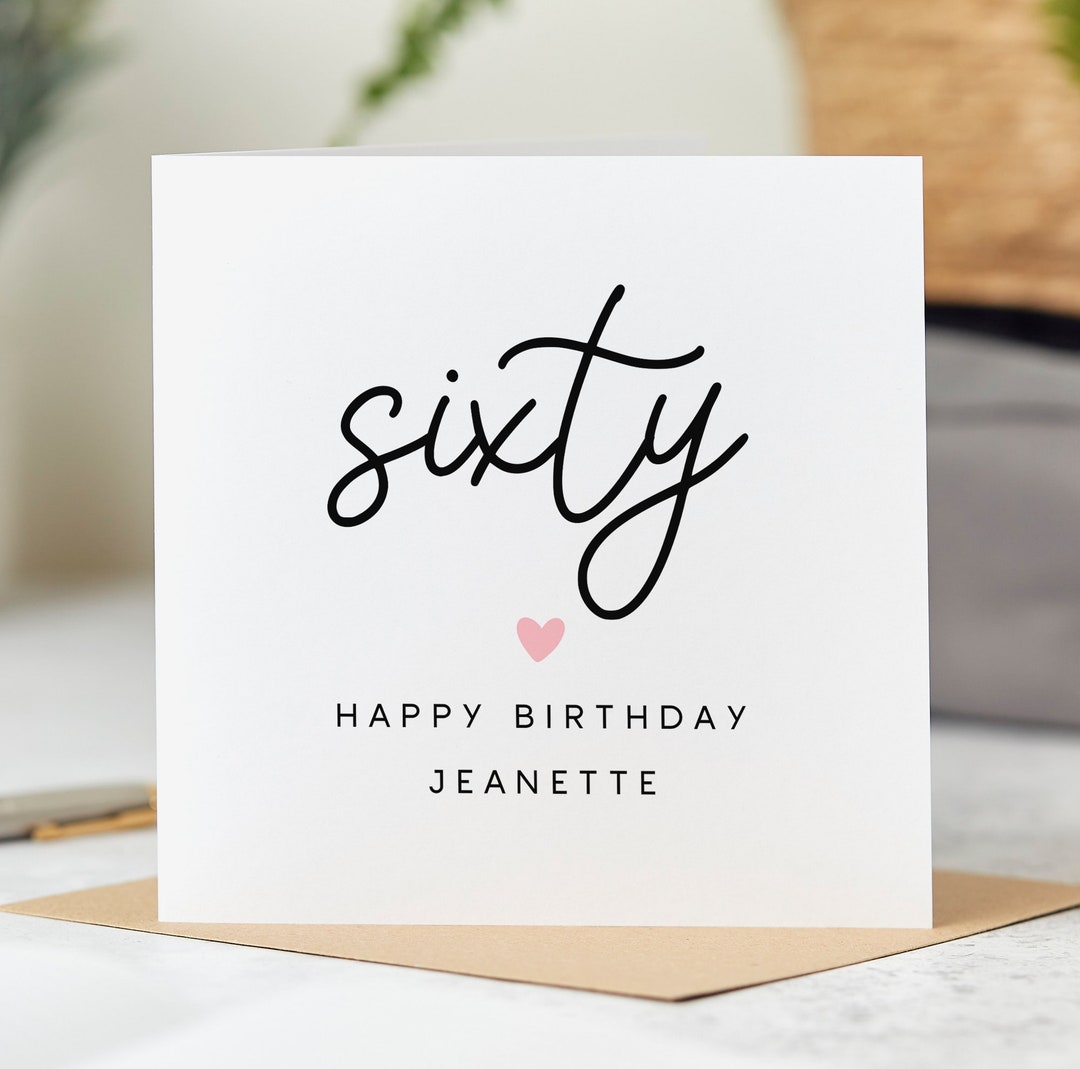 Personalised 60th Birthday Card - Sixty - Personalised Card - Etsy