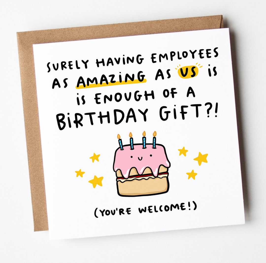 Us as Employees Birthday Card Funny Birthday Card Boss - Etsy UK