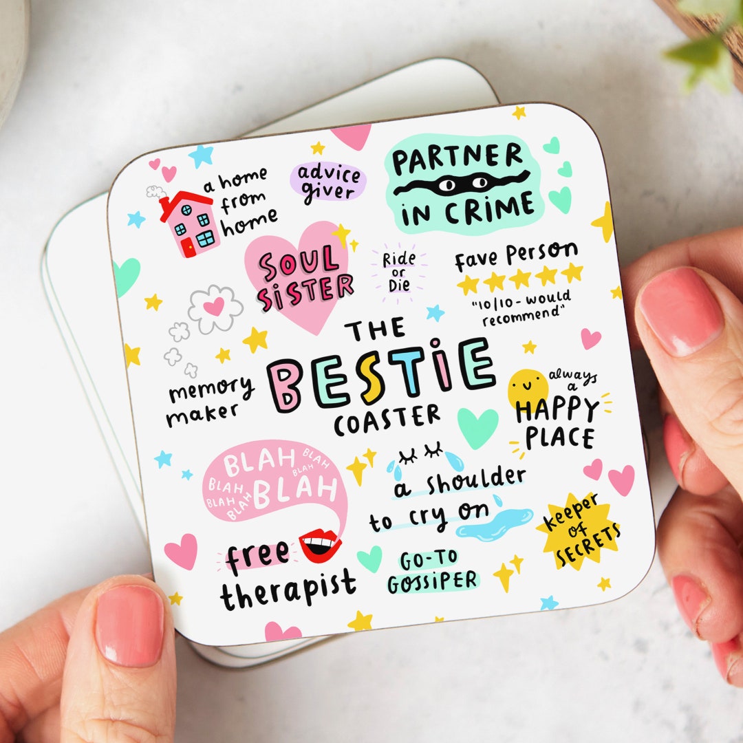 The Bestie Coaster, My Sidekick, My Happy Place, My Partner in Crime ...