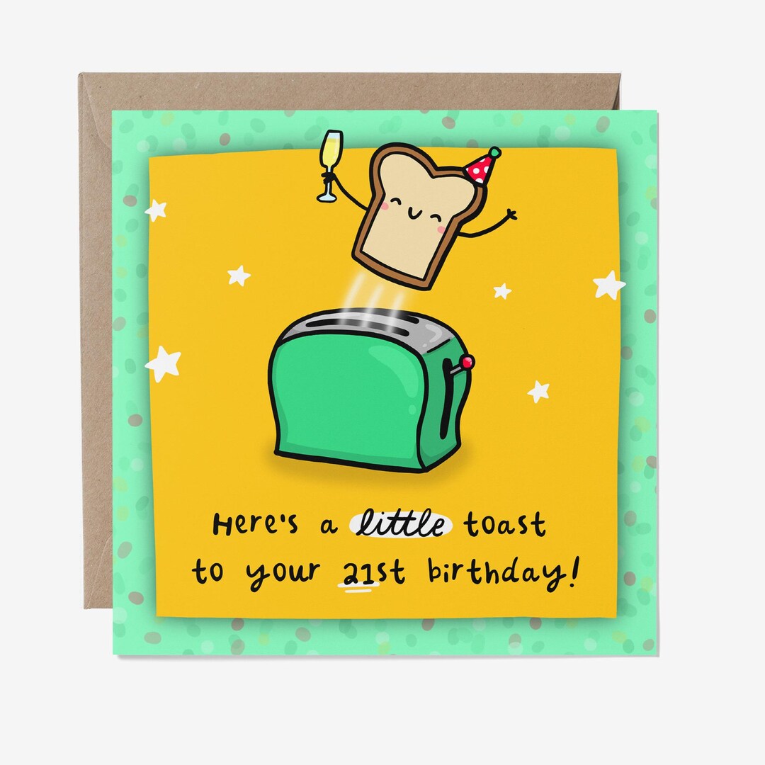 A Toast to Your 21st Birthday, Funny 21st Birthday Card, Cute 21st ...