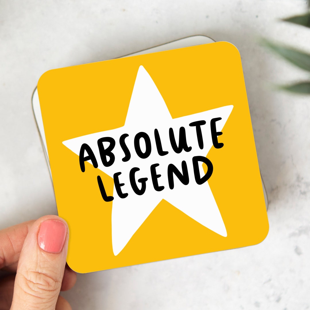 Absolute Legend Coaster Gold Star Funny Thank You Gift, Congratulations ...
