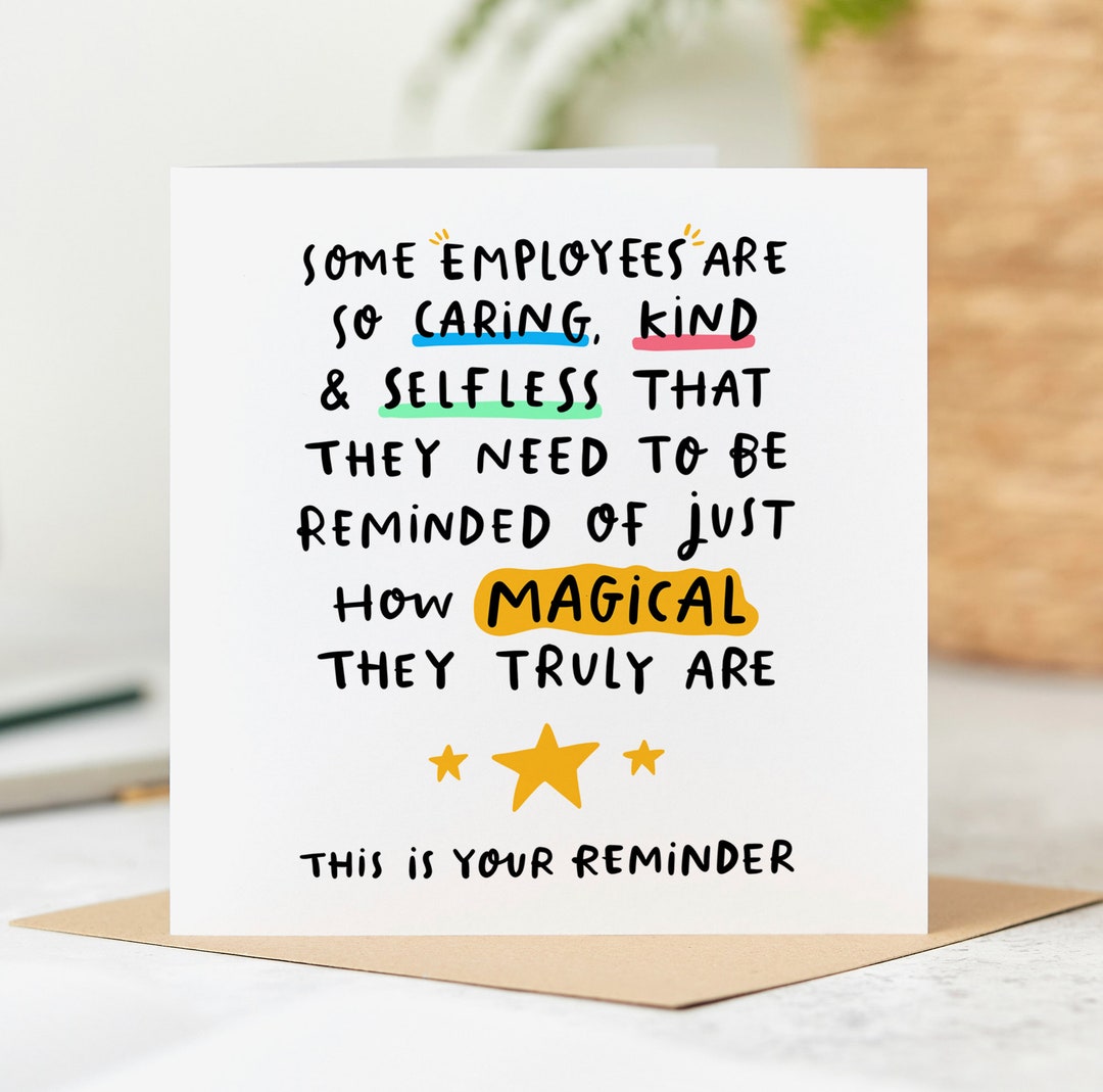 Employee This is Your Reminder Card Thank You Employee Card, Best ...