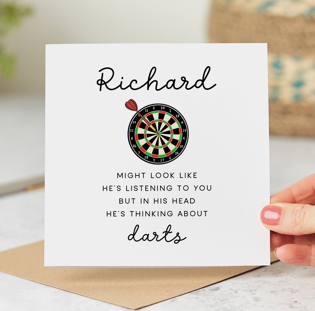 Funny Darts Card, Personalised Card, Funny Birthday Card, Funny ...