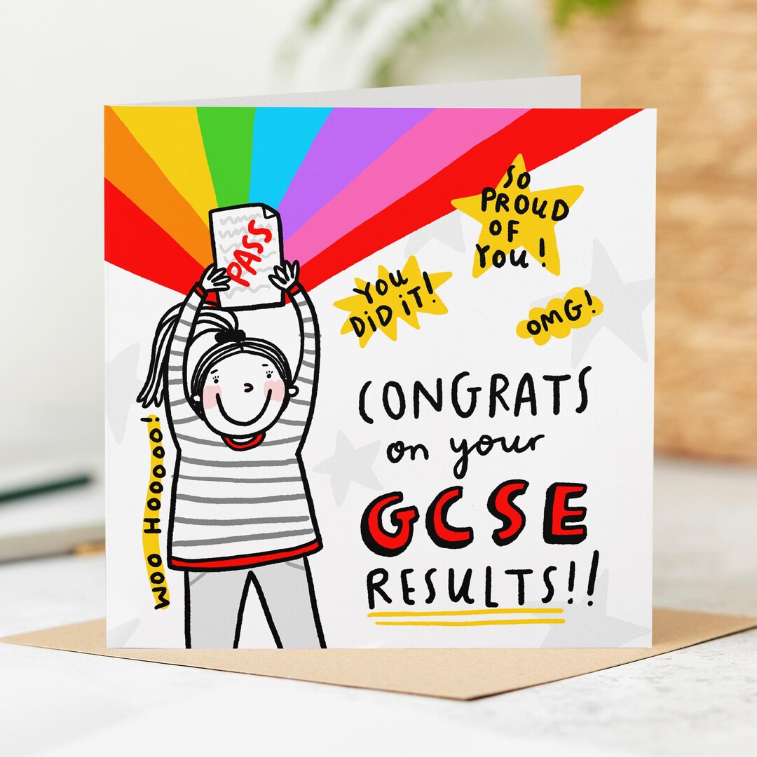 Congrats GCSE Results Card, Passed Your Exams, Proud of You Card ...