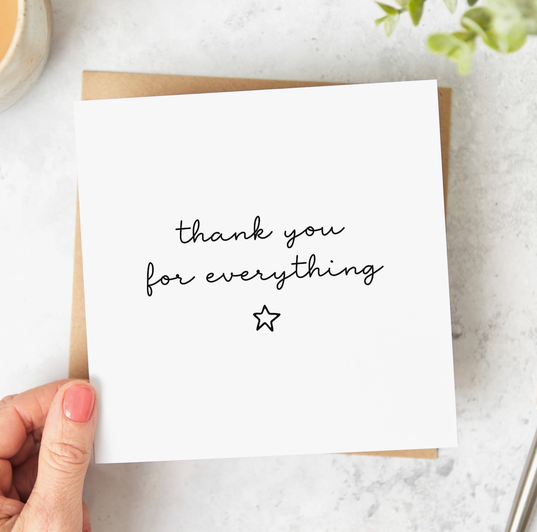 Thank You for Everything - Thank You Card - Personalised Card - Etsy UK
