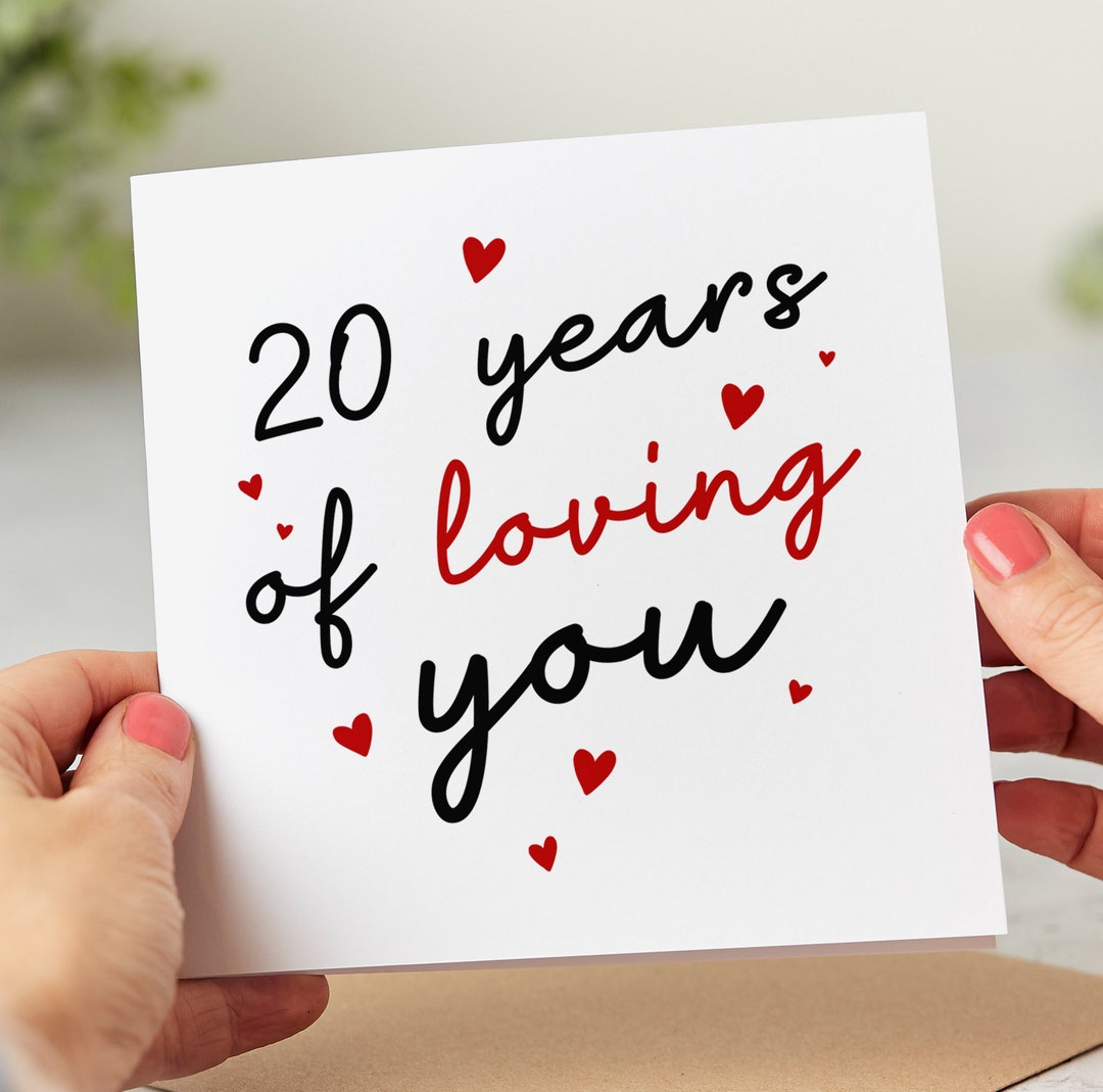 20 Years of Loving You, Anniversary Card, 20th Anniversary Card ...