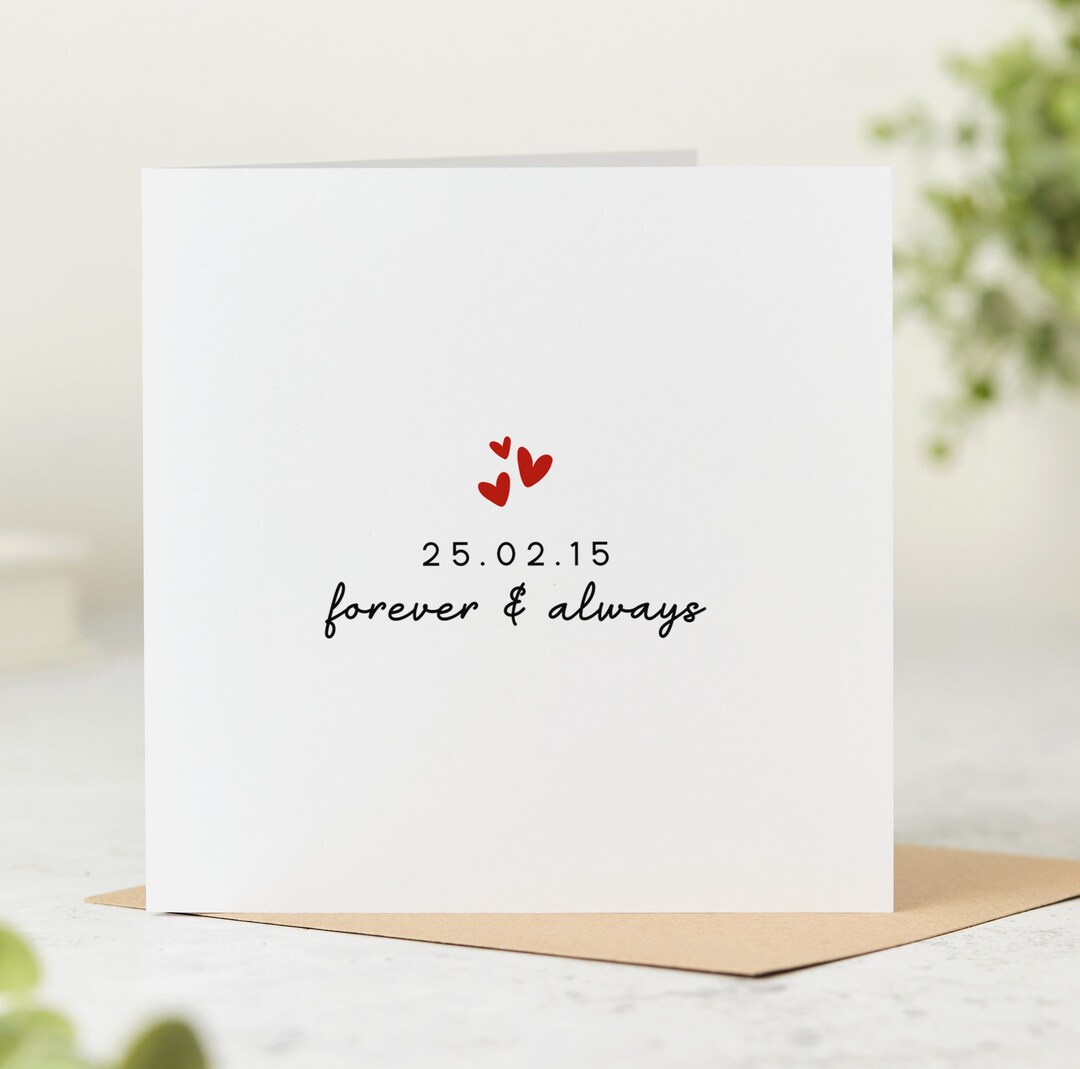 Personalised Anniversary Card, Forever and Always, Love Card, Romantic ...