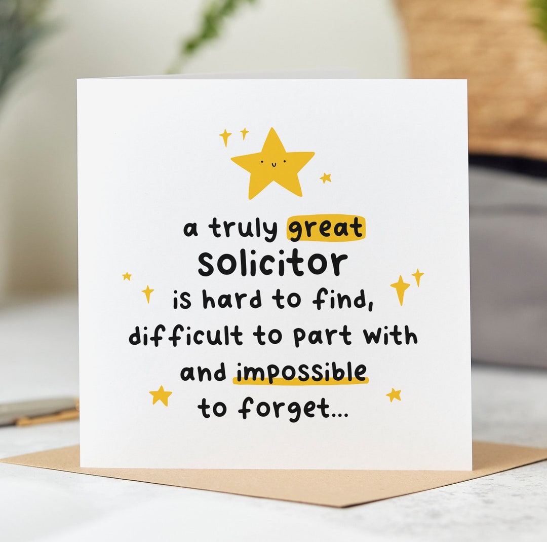 A Truly Great Solicitor is Hard to Find Thank You Card - Etsy