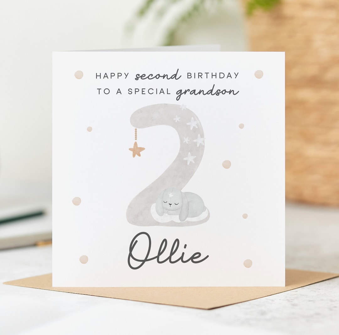 Personalised 2nd Birthday Card, to A Special Grandson, Grandson 2nd ...