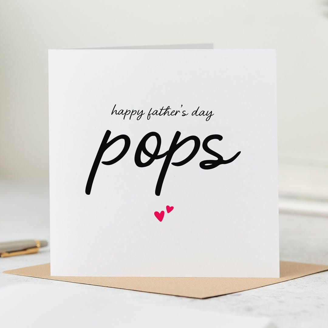 Pops Father's Day Card, Father's Day Card for Dad, for Grandad, Best ...