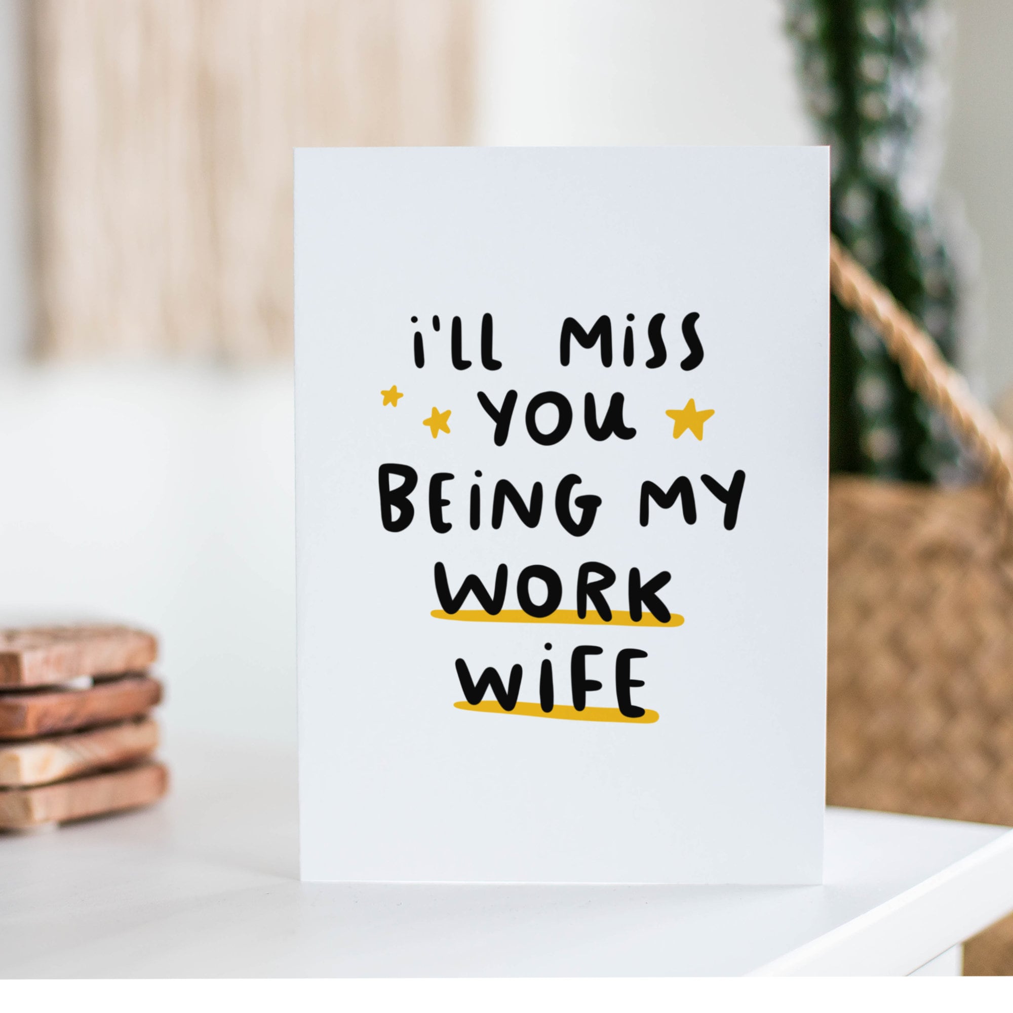 I'll Miss You Being My Work Wife Funny New Job Card | Etsy
