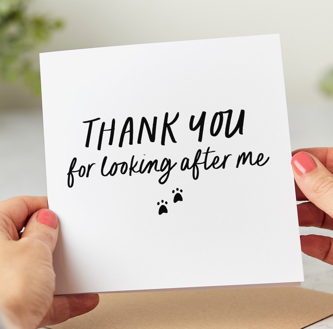 Thank You Card - Thank You for Looking After Me - Personalised Card - Etsy