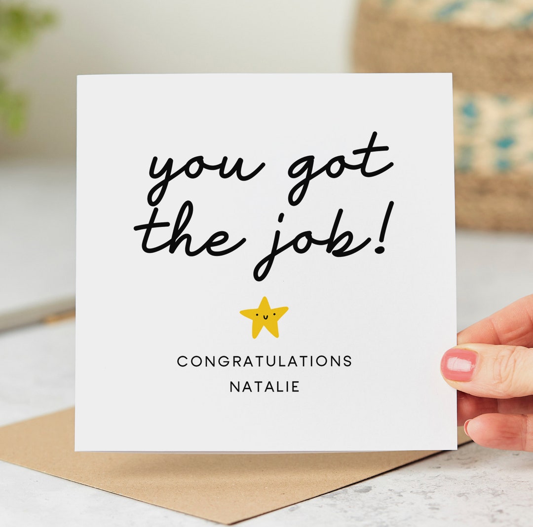 You Got the Job Congrats Card - Personalised Card, Congratulations Card ...