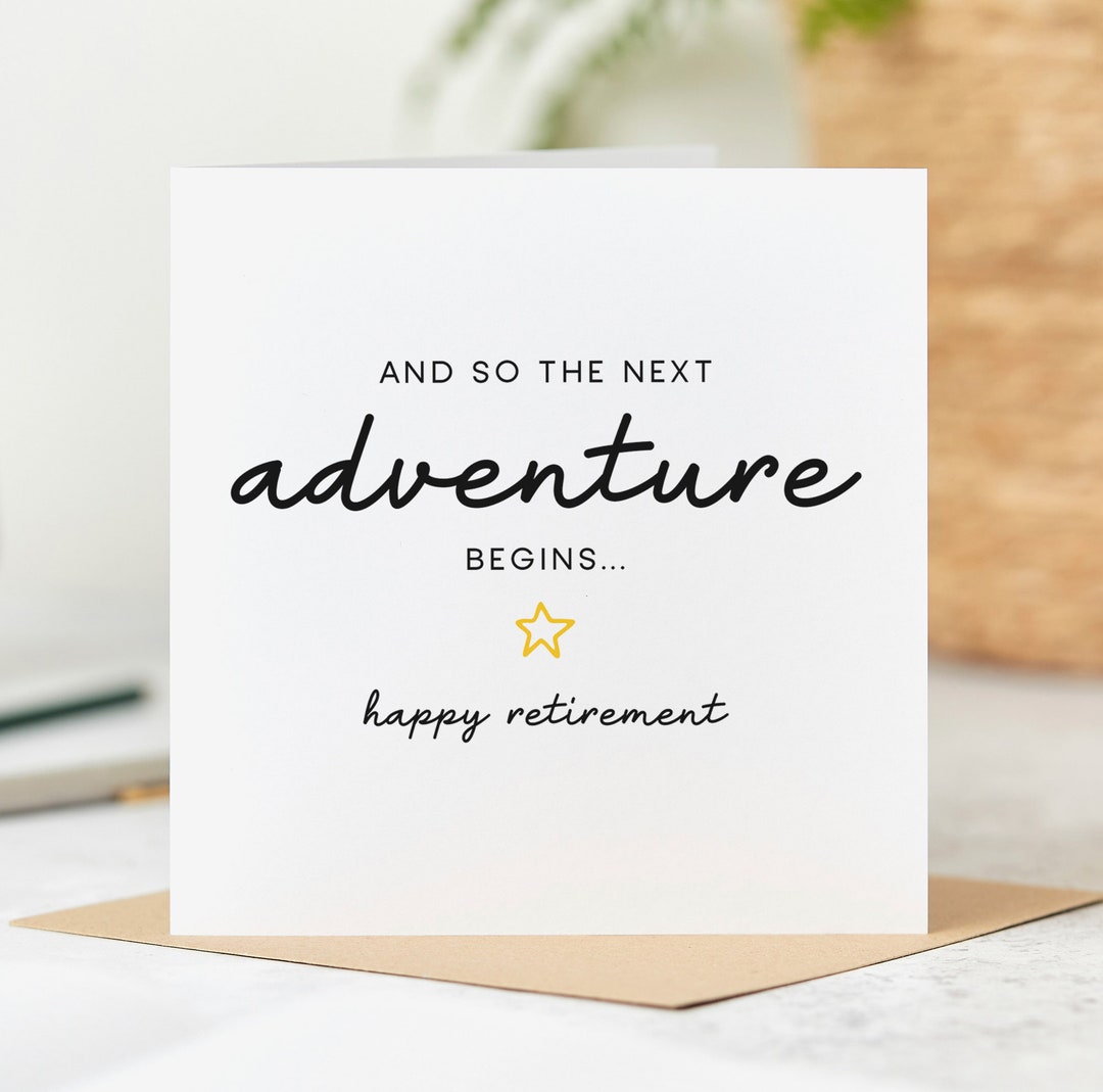 Happy Retirement Card - and so the Next Adventure Begins - Etsy