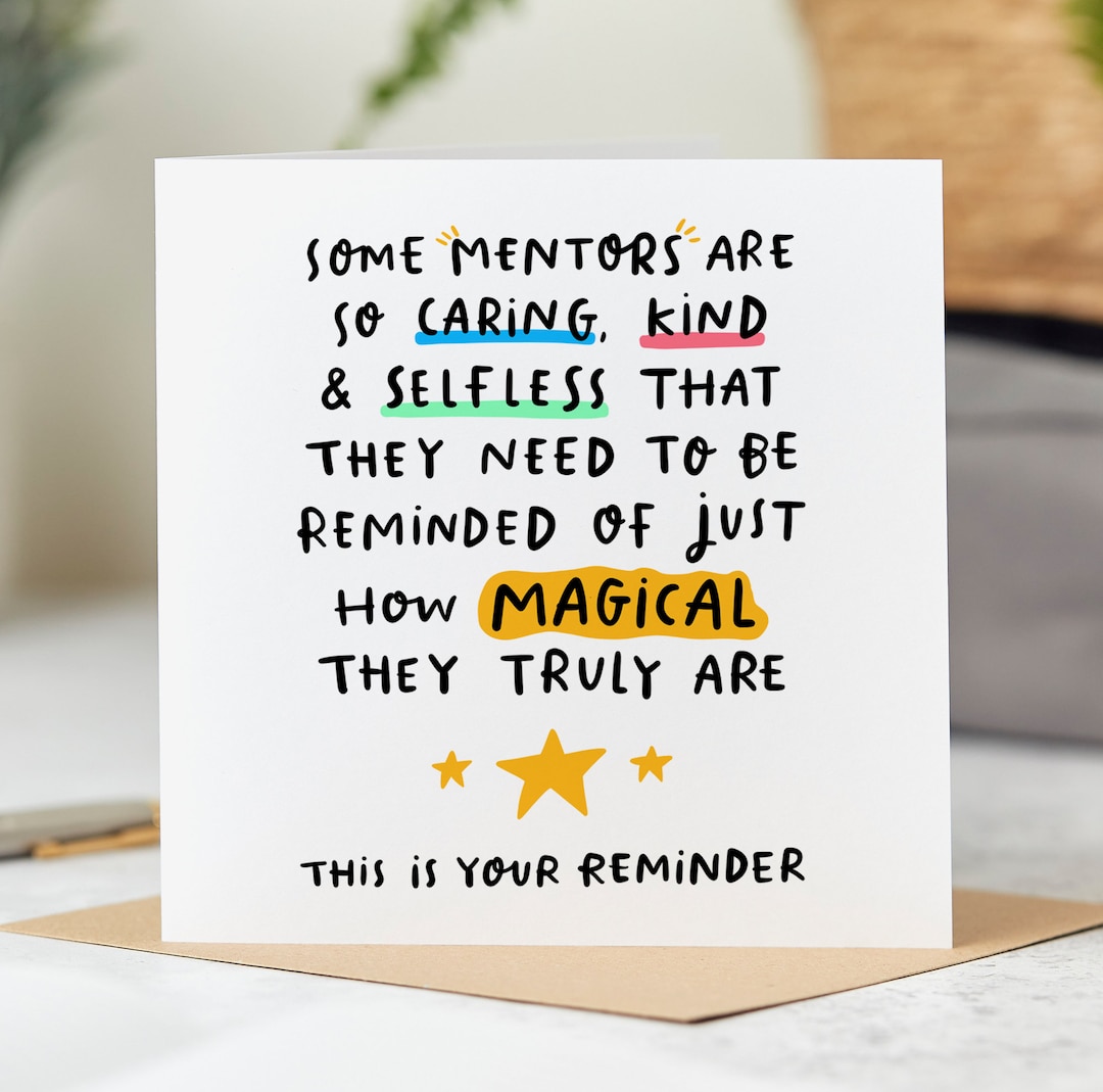Mentor This is Your Reminder Card Thank You Mentor Card, Best Mentor ...
