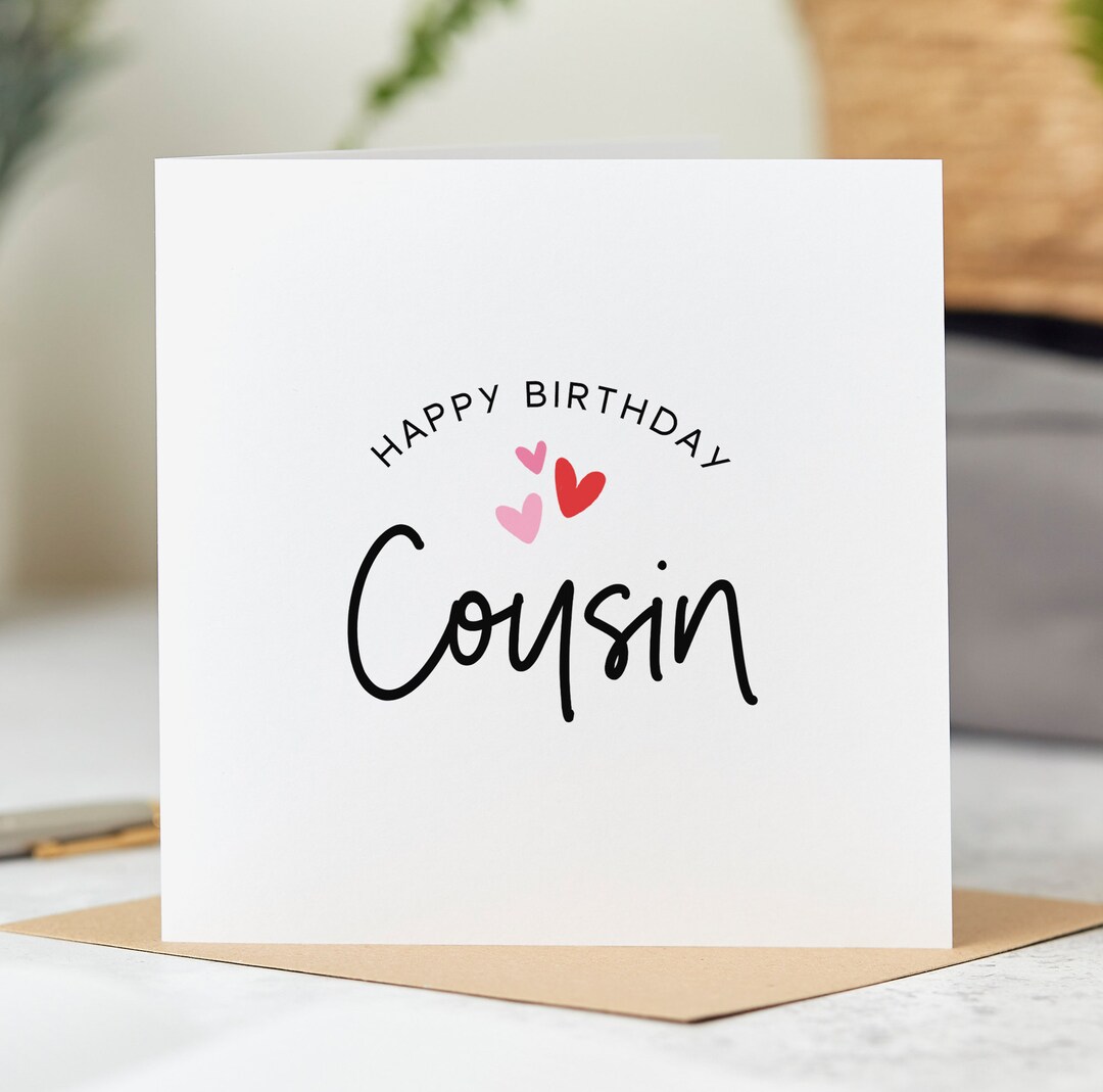 Happy Birthday Cousin Cousin Birthday Card Hearts Personalised Card - Etsy