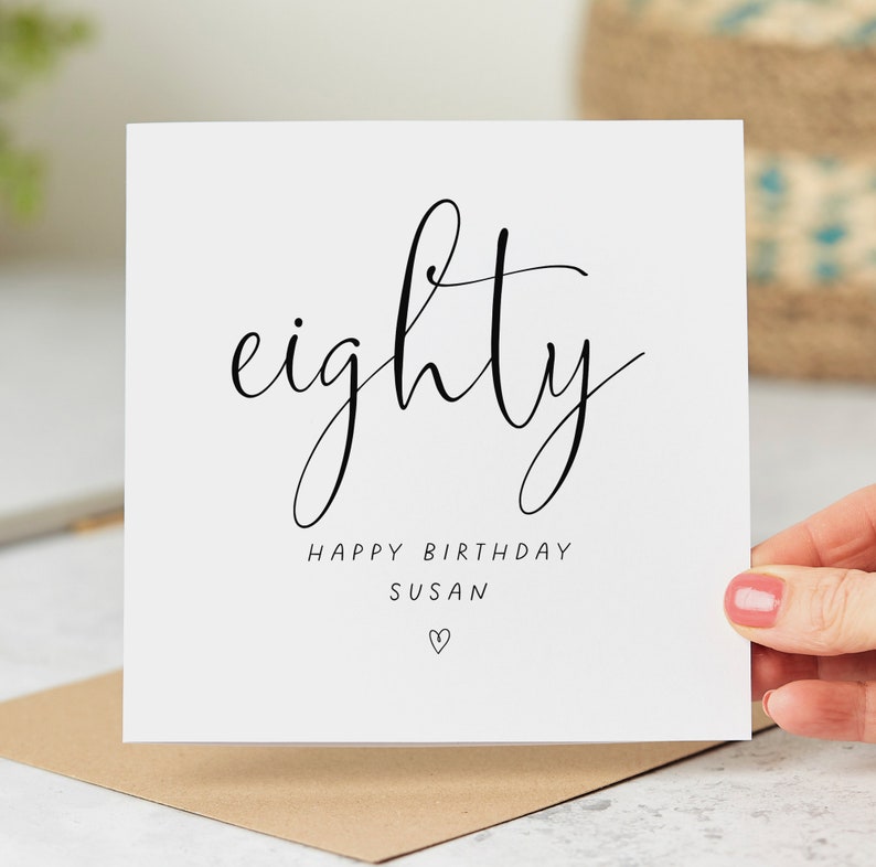 Personalised 80th Birthday Card - Happy Birthday, Heart, for Him, for ...