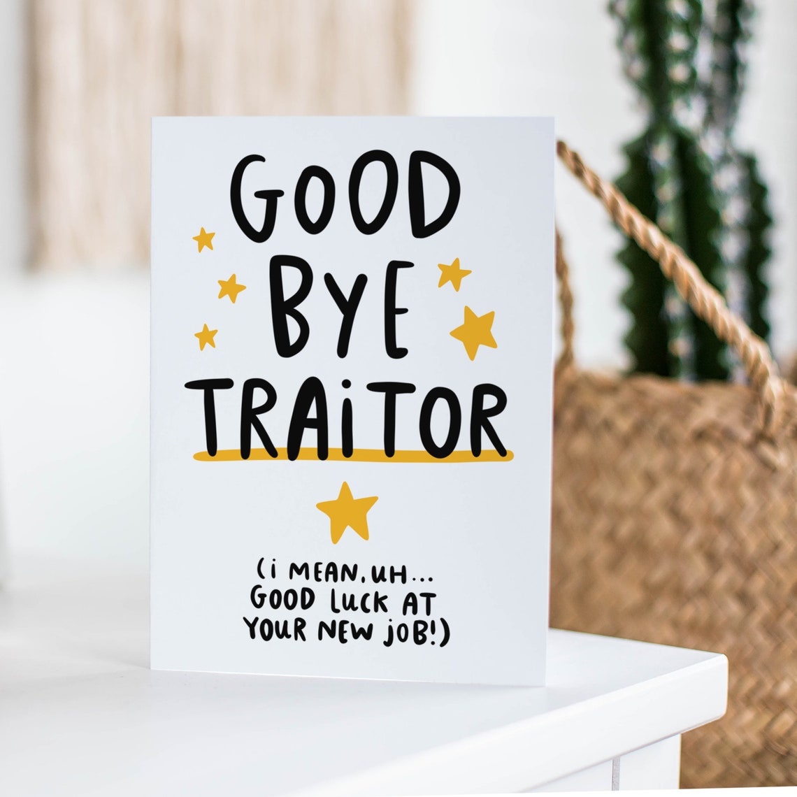 Goodbye Traitor New Job Traitor Card Funny Card Card for | Etsy