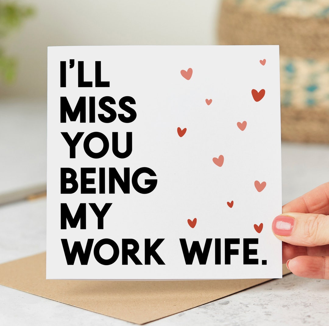 I'll Miss You Being My Work Wife, Funny, New Job Card, Colleague Card ...