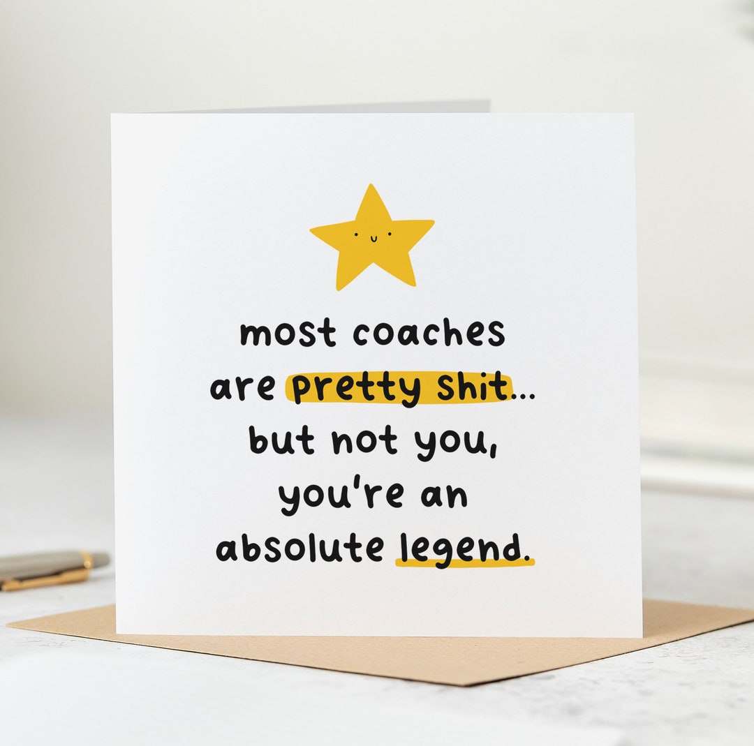 Coach You're an Absolute Legend - Coach Thank You Card -congrats Card ...