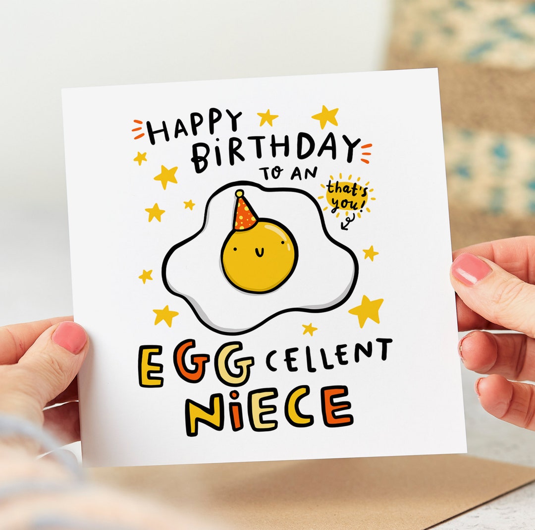 Funny Niece Birthday Card, Eggcellent Niece, Excellent Niece, Happy ...