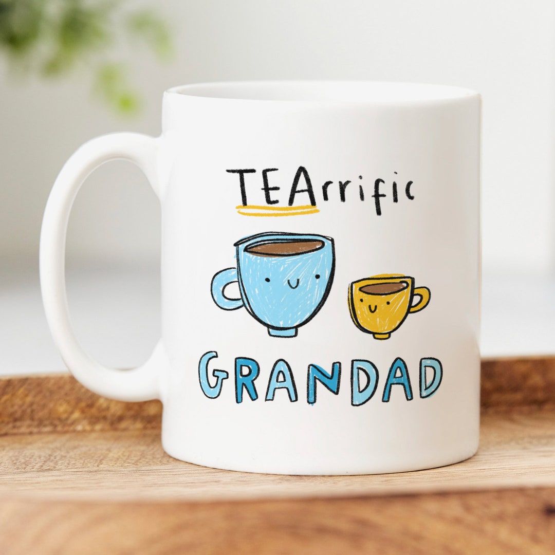 Tea-rrific Grandad Mug, Personalised Gift for Grandad, Birthday Gift ...