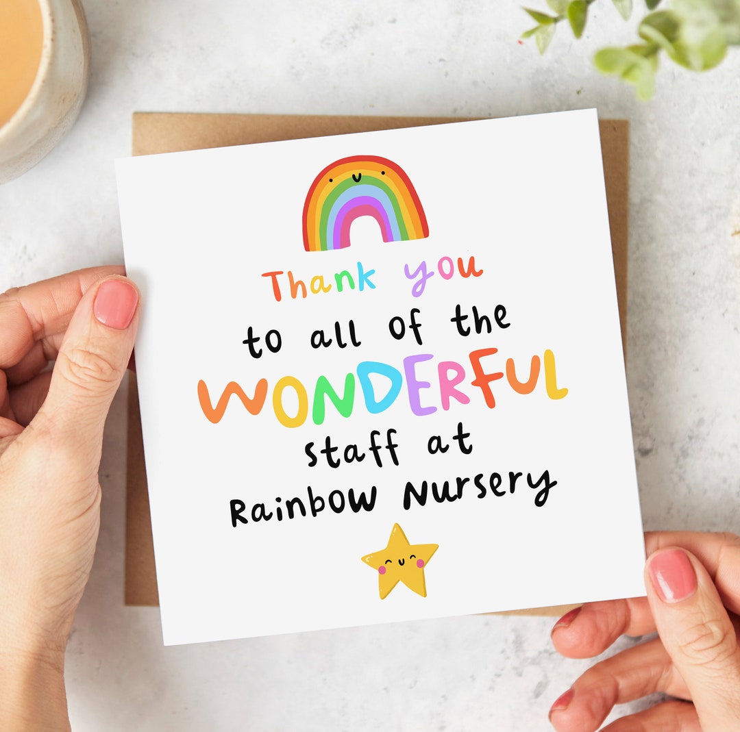 Personalised Thank You Card - to All of the Wonderful Staff - School ...