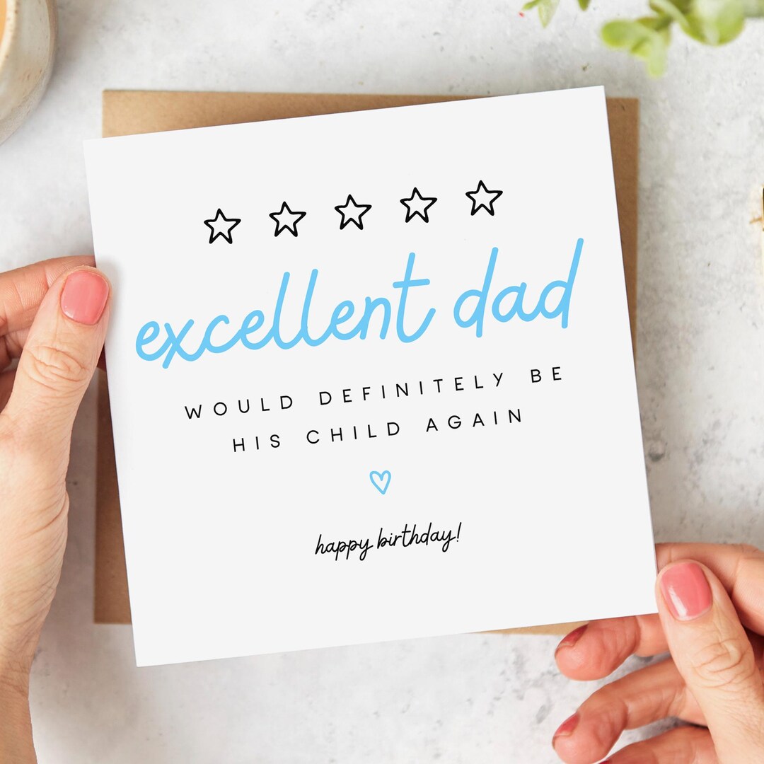 Five Star Dad Birthday Card, Funny Birthday Card for Dad, 5 Star Review ...