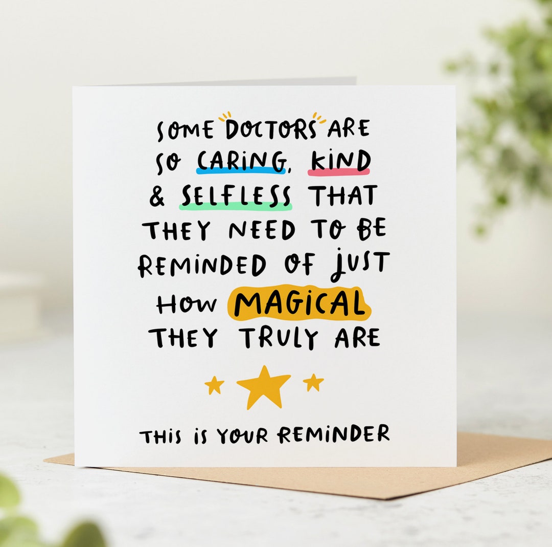 Doctor This is Your Reminder Card - Thank You Doctor Card, Leaving Card ...